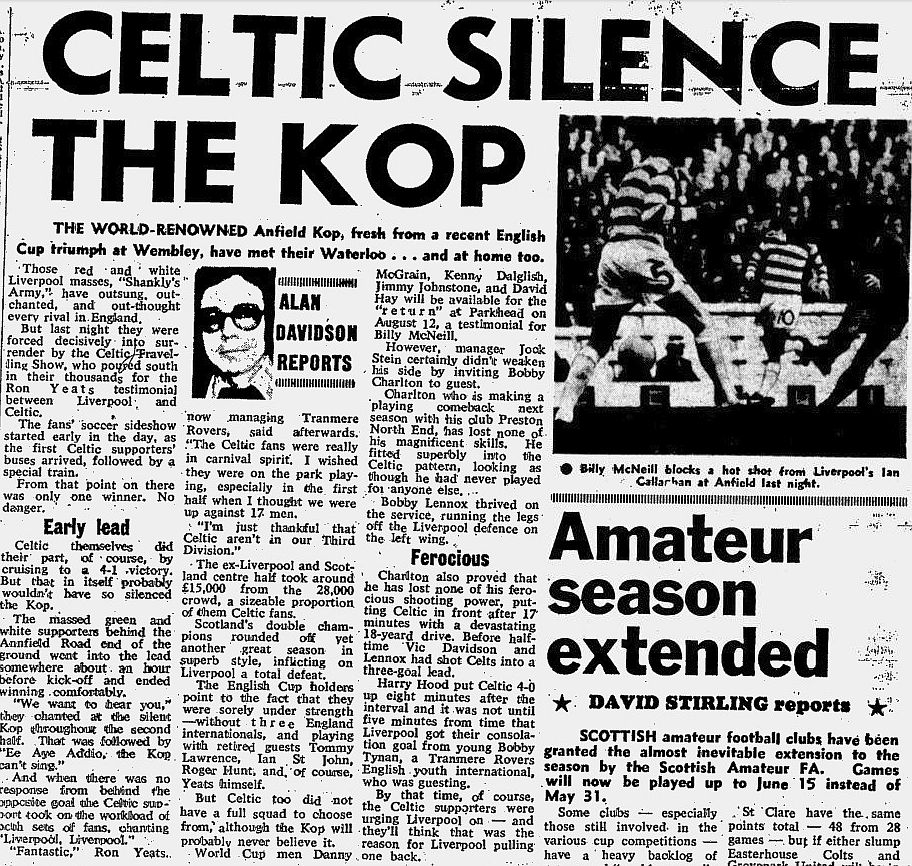 Matchdetails from Liverpool - Celtic played on Monday 13 May 1974 ...