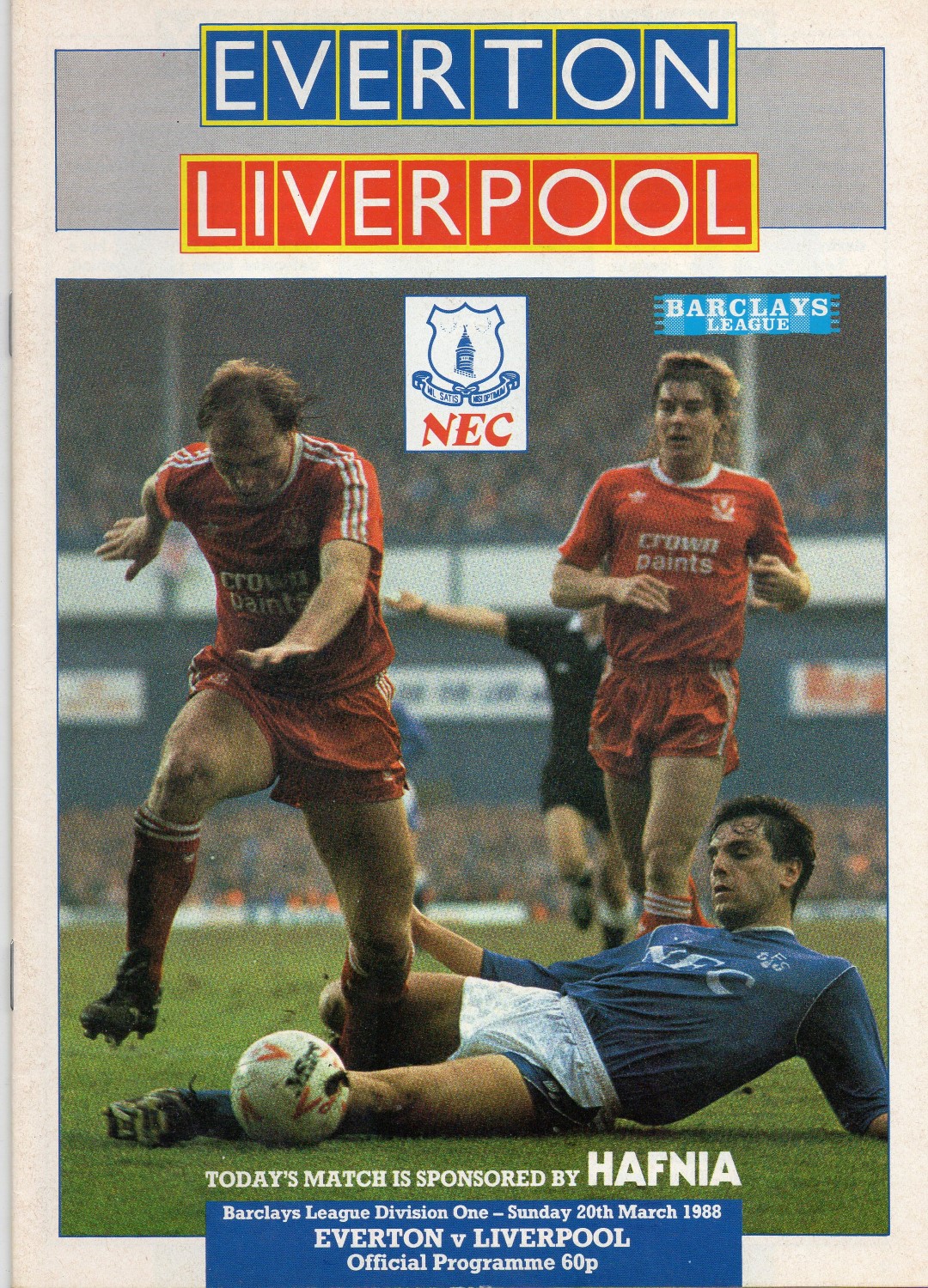Matchdetails from Everton - Liverpool played on Sunday 20 March 1988 ...