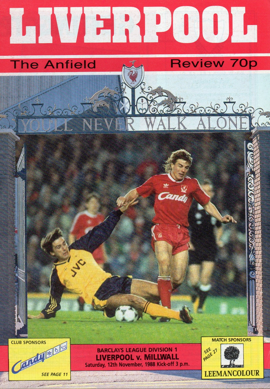 Matchdetails from Liverpool - Millwall played on Saturday 12 November ...