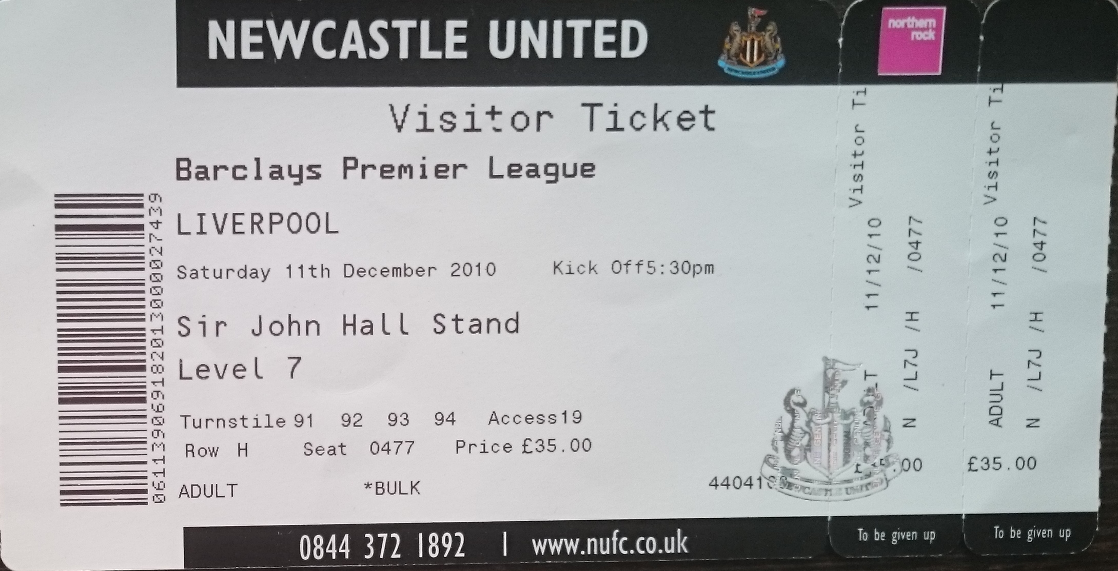 Matchdetails from Newcastle United - Liverpool played on Saturday 11 ...