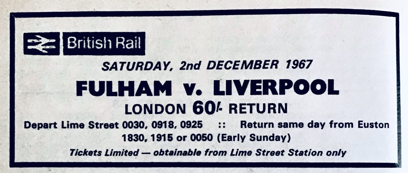 Matchdetails from Fulham - Liverpool played on Saturday 2 December 1967 ...