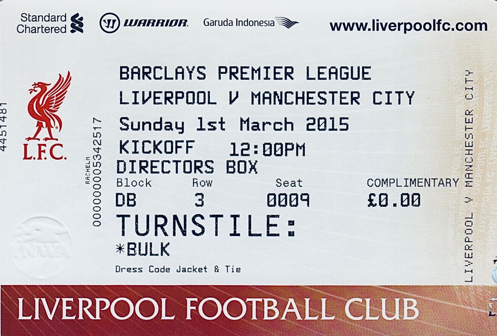 Matchdetails from Liverpool - Manchester City played on Sunday 1 March ...