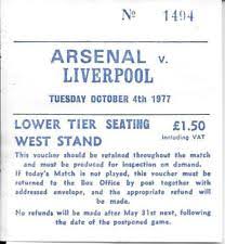 Matchdetails from Arsenal - Liverpool played on Tuesday 4 October 1977 ...