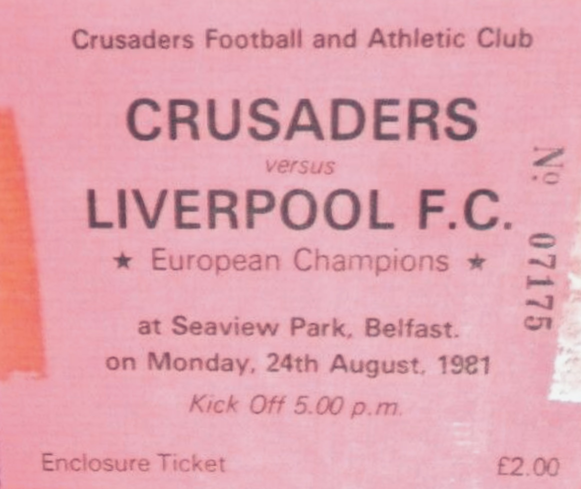 Matchdetails from Crusaders - Liverpool played on Monday 24 August 1981 ...