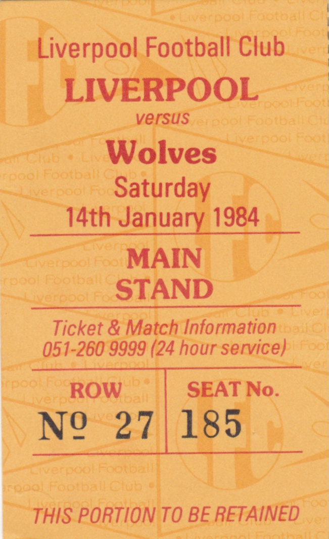 Matchdetails from Liverpool - Wolves played on Saturday 14 January 1984 ...
