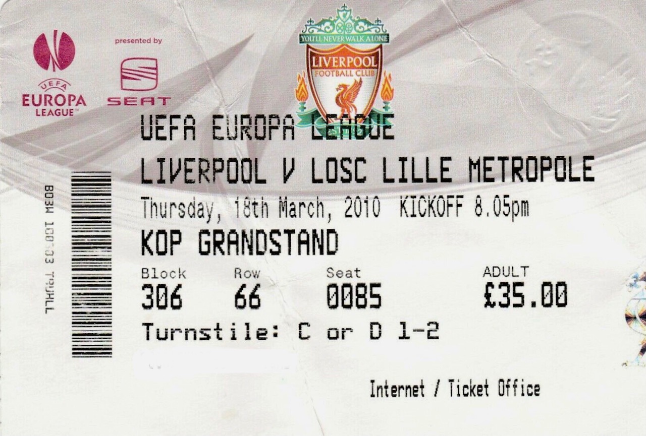 Matchdetails from Liverpool - Lille played on Thursday 18 March 2010 ...