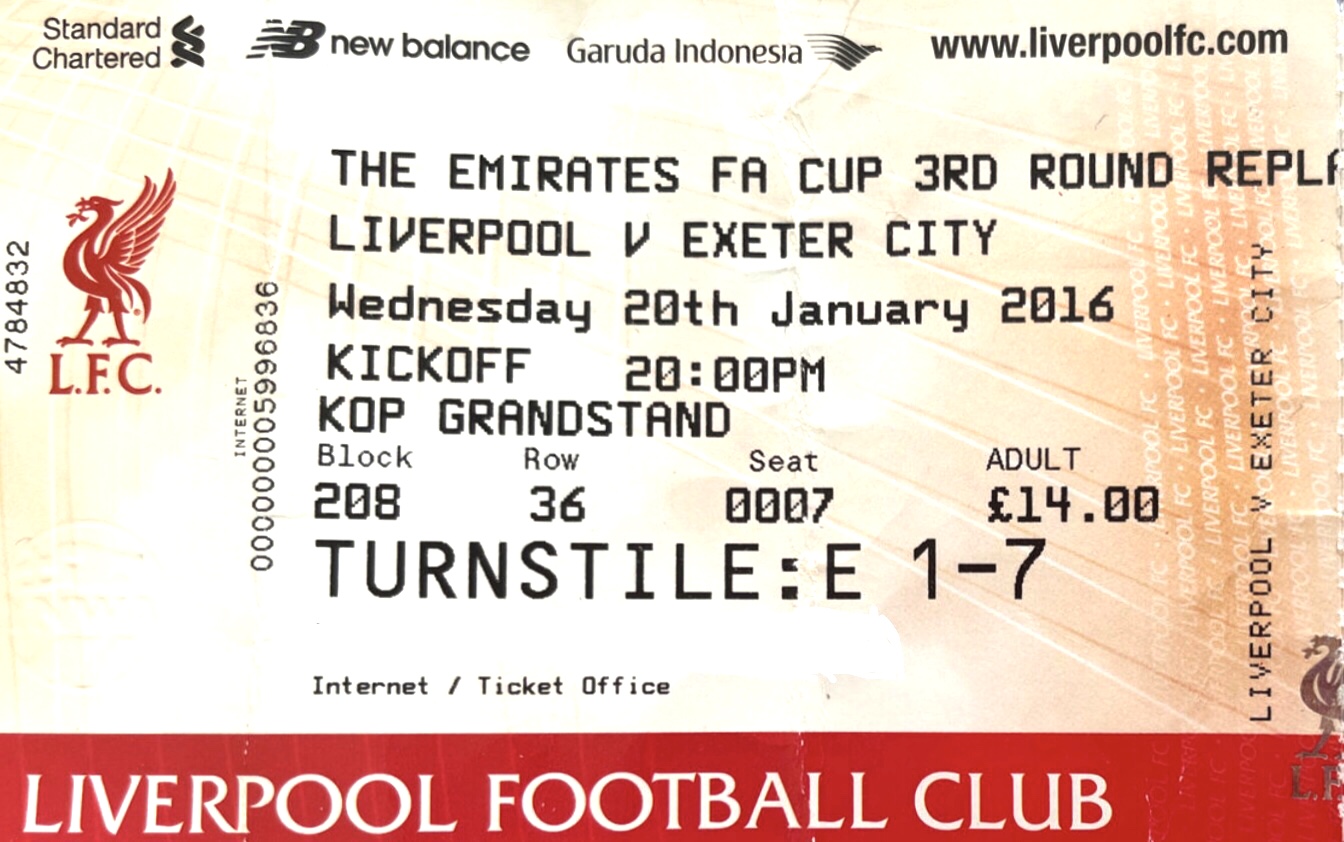 Matchdetails from Liverpool - Exeter City played on Wednesday 20 ...