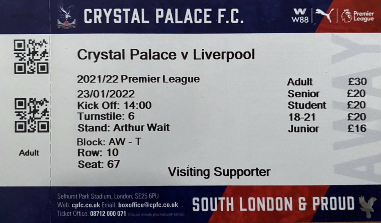 Matchdetails from Crystal Palace - Liverpool played on Sunday 23 ...