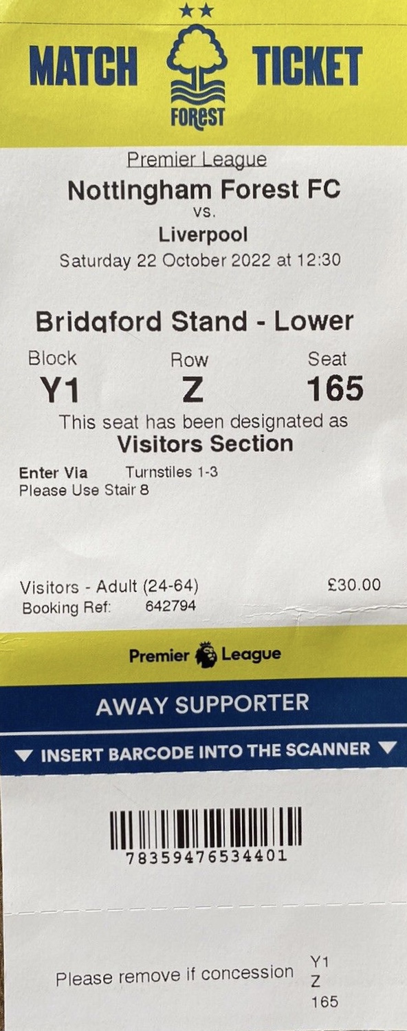 Matchdetails from Nottingham Forest - Liverpool played on Saturday 22 ...