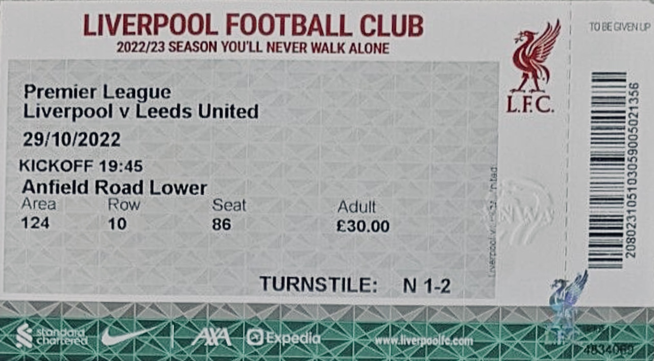 Matchdetails from Liverpool - Leeds United played on Saturday 29 ...