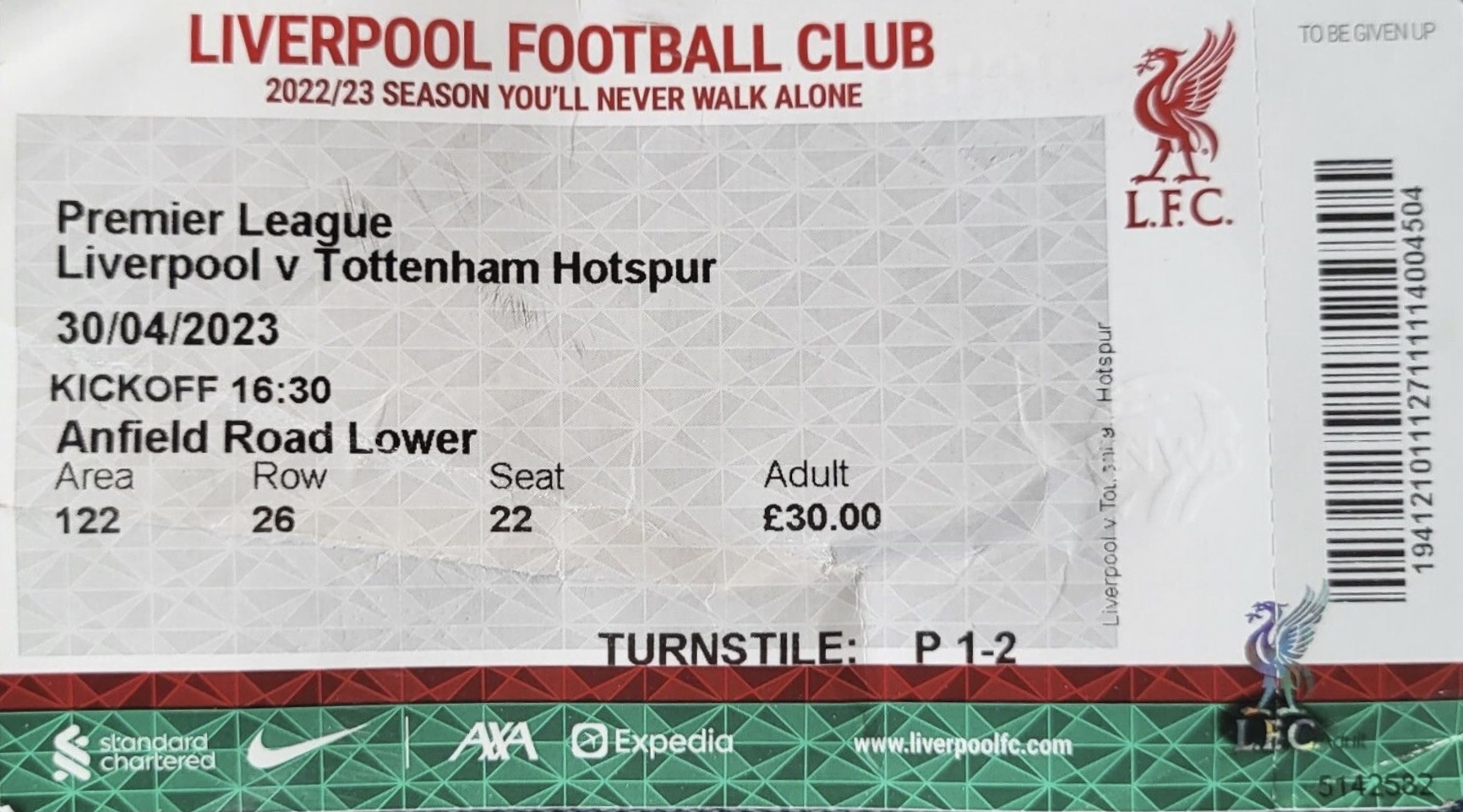 Matchdetails from Liverpool - Tottenham Hotspur played on Sunday 30 ...