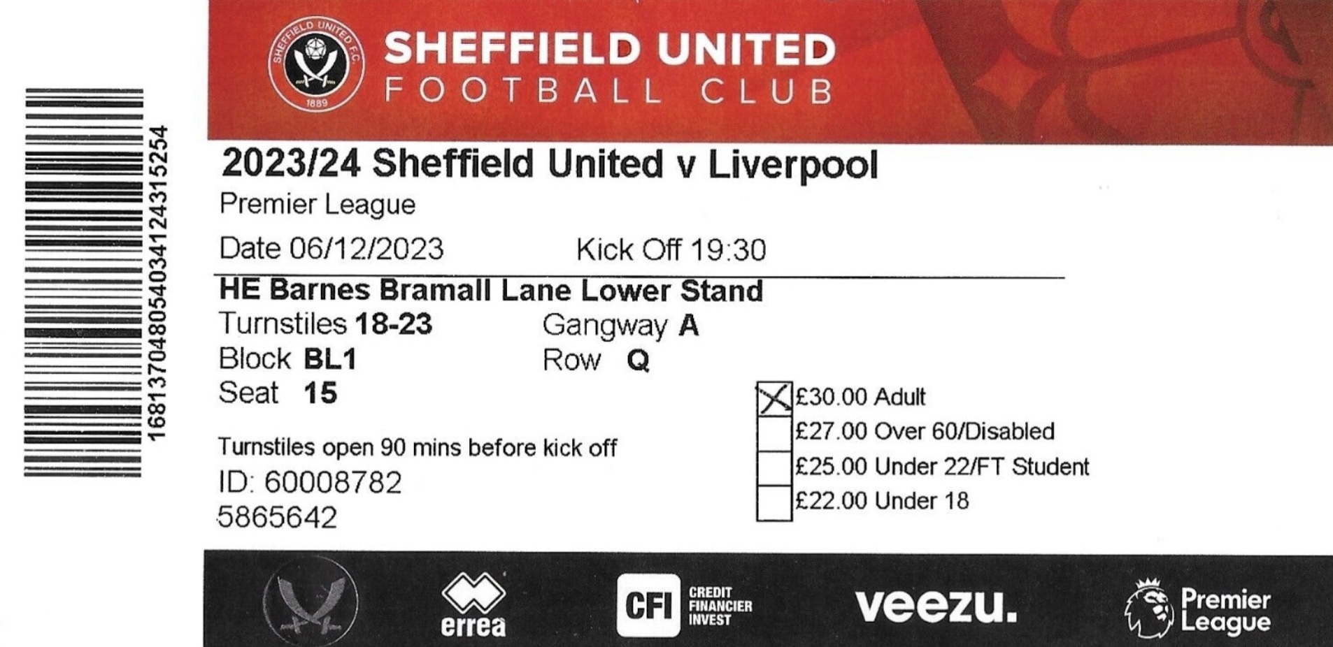 Matchdetails from Sheffield United - Liverpool played on Wednesday 6 ...