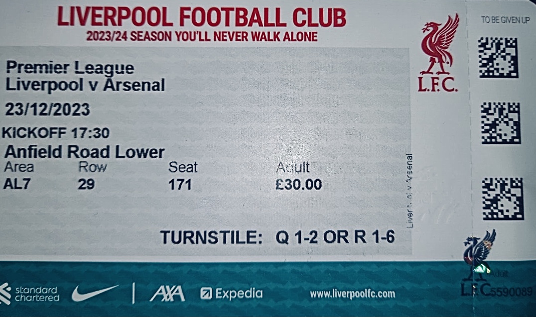 Matchdetails from Liverpool - Arsenal played on Saturday 23 December ...