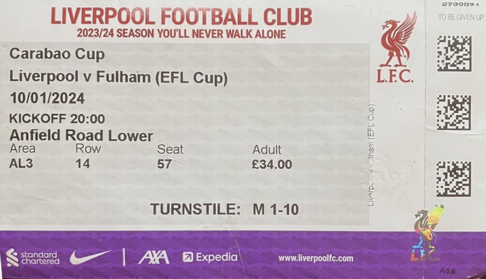 Matchdetails from Liverpool - Fulham played on Wednesday 10 January ...
