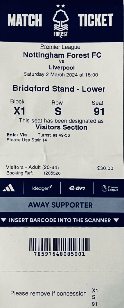 Matchdetails from Nottingham Forest - Liverpool played on Saturday 2 ...