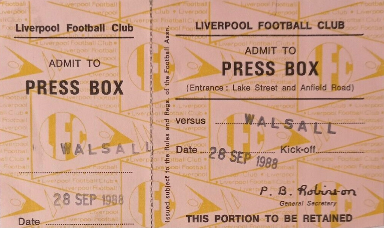 Matchdetails from Liverpool - Walsall played on Wednesday 28 September ...