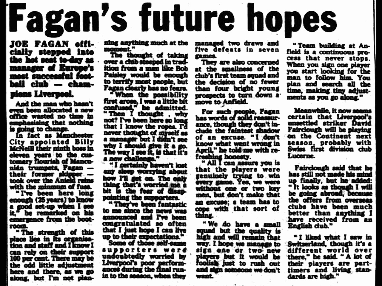 Joe Fagan - LFChistory - Stats galore for Liverpool FC!