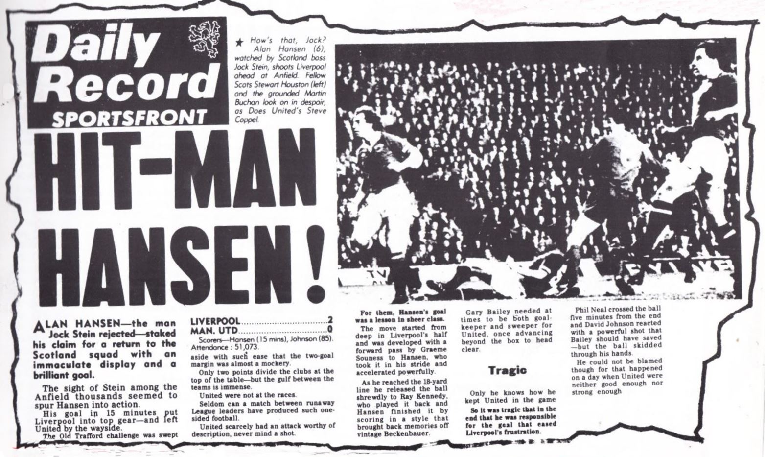 Liverpool career stats for Alan Hansen - LFChistory - Stats galore for ...