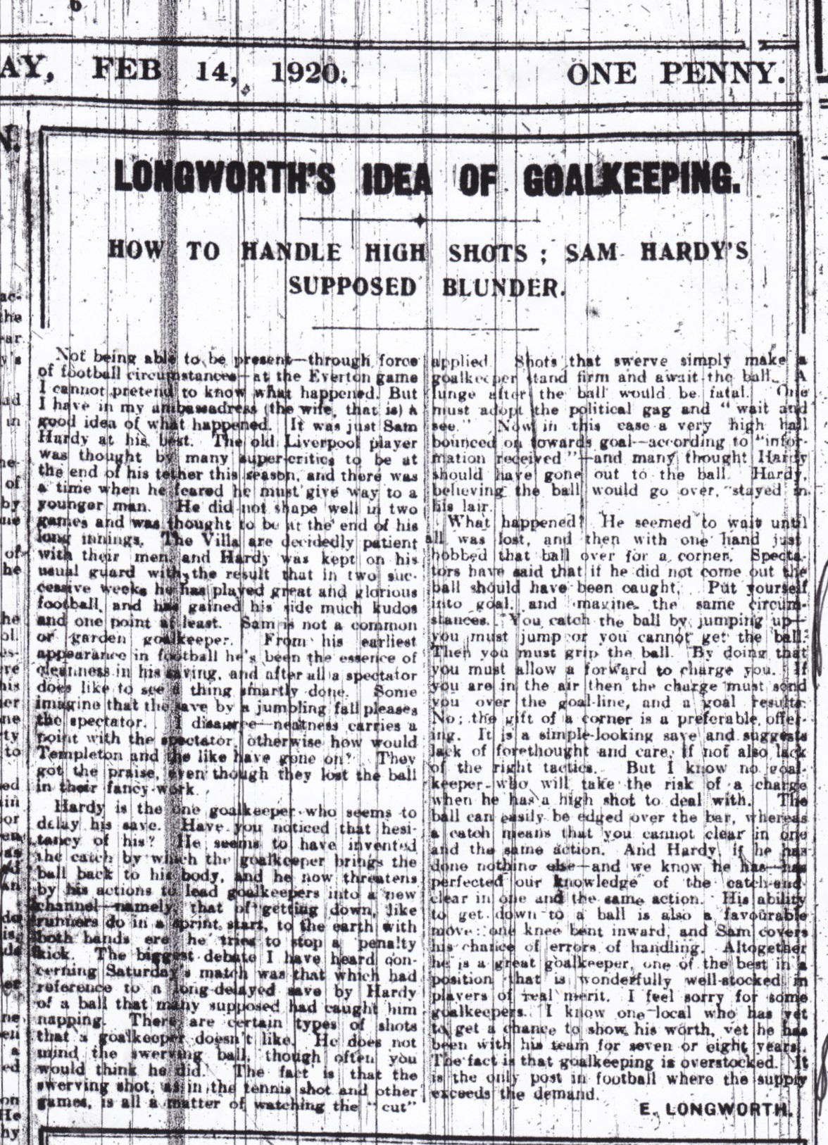 Liverpool career stats for Sam Hardy - LFChistory - Stats galore for ...