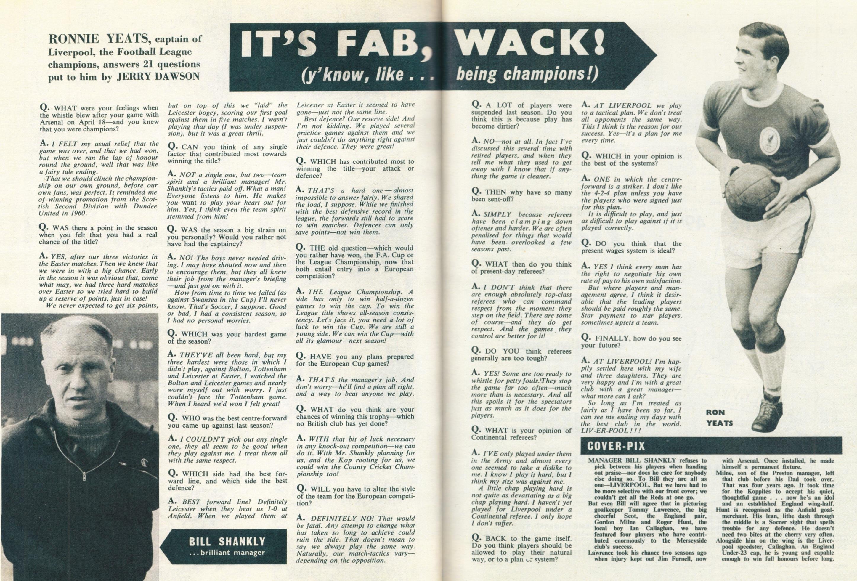 Liverpool career stats for Ron Yeats - LFChistory - Stats galore for ...