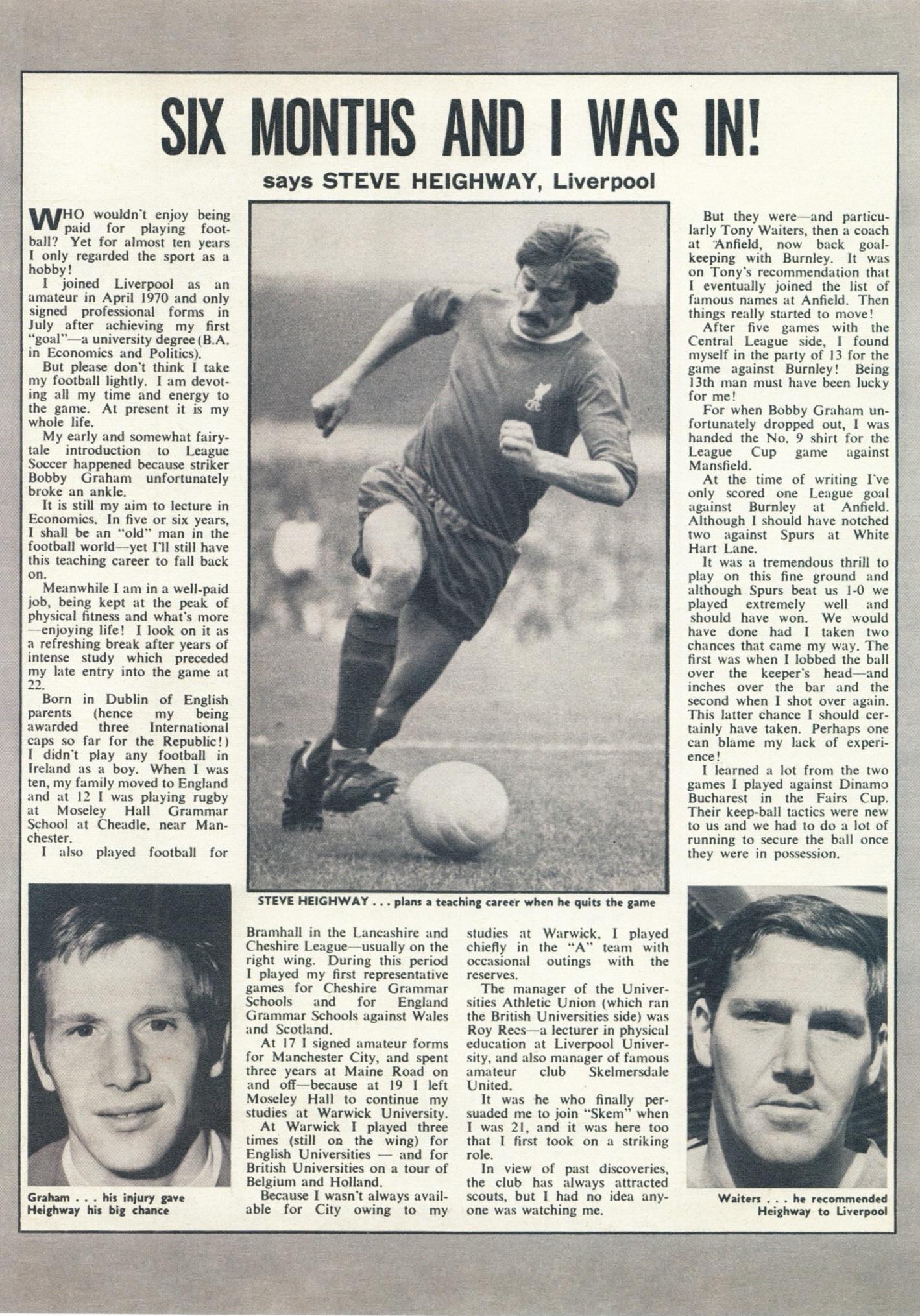 Liverpool career stats for Steve Heighway - LFChistory - Stats galore ...