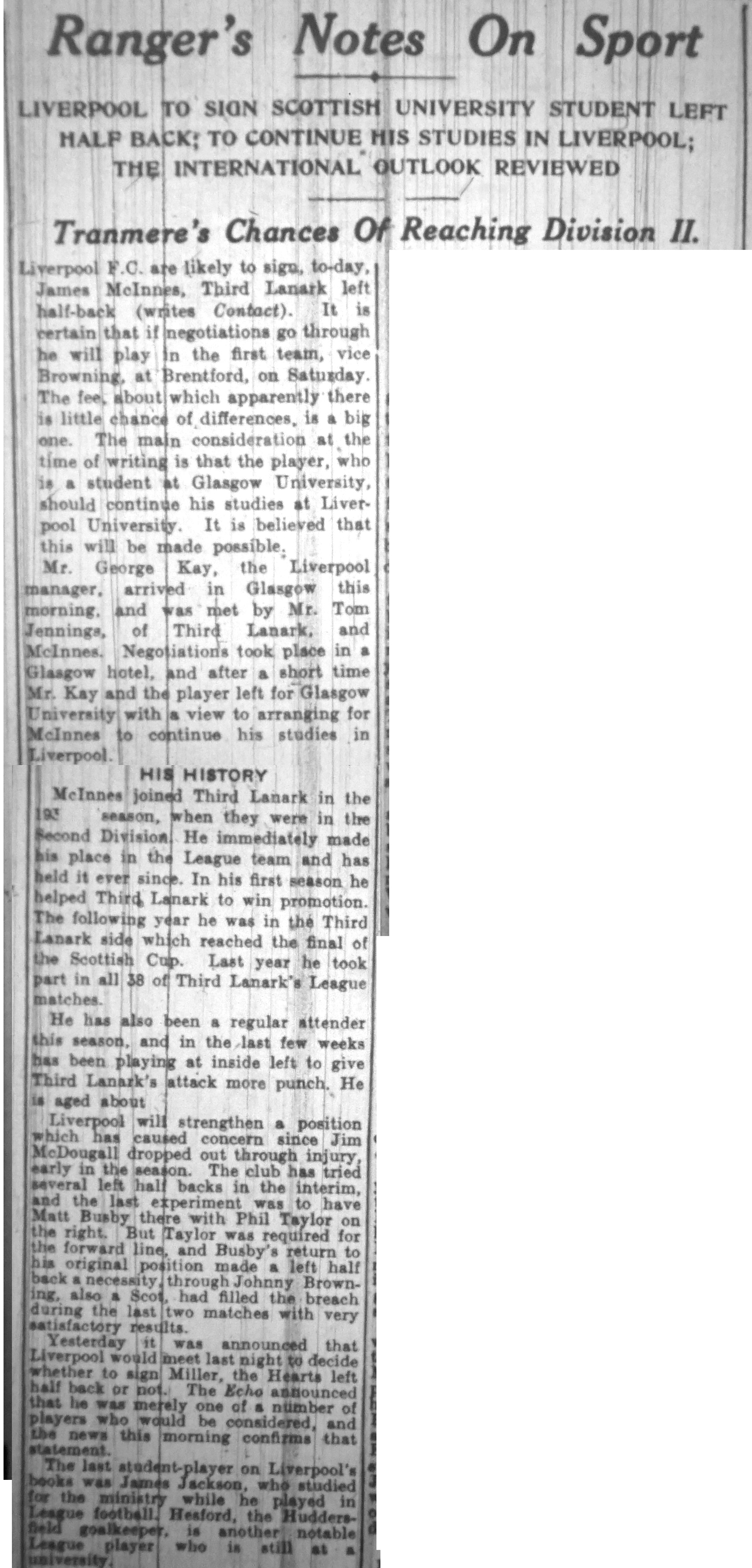 Liverpool career stats for Jimmy McInnes - LFChistory - Stats galore ...