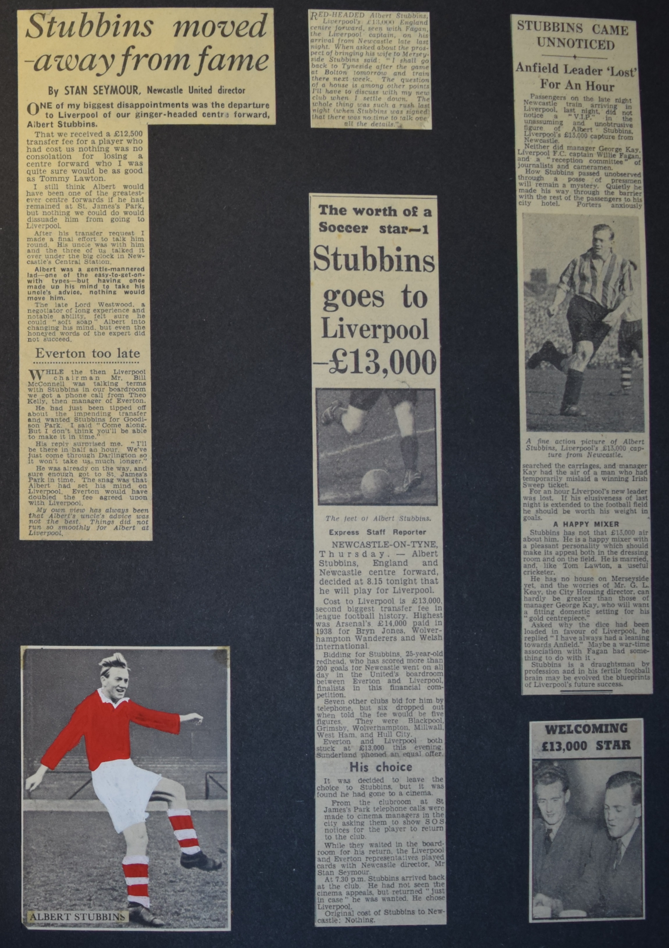 Liverpool career stats for Albert Stubbins - LFChistory - Stats galore ...