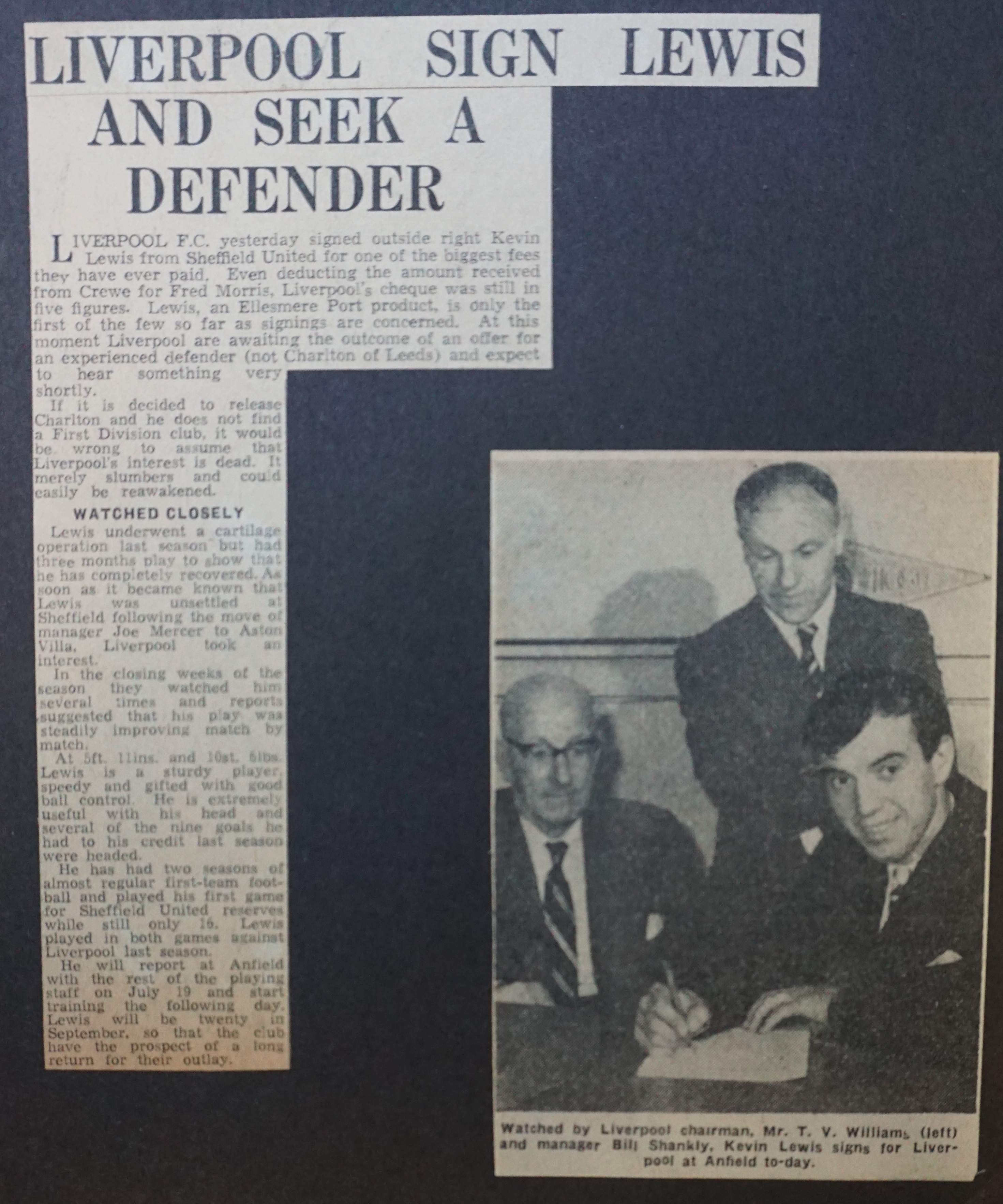 Liverpool career stats for Kevin Lewis - LFChistory - Stats galore for ...