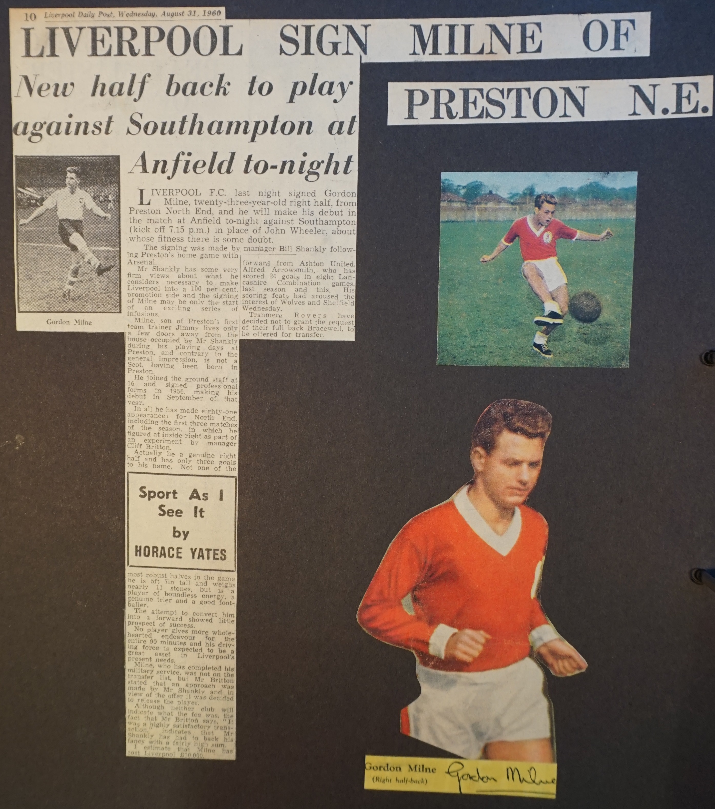 Liverpool career stats for Gordon Milne - LFChistory - Stats galore for ...