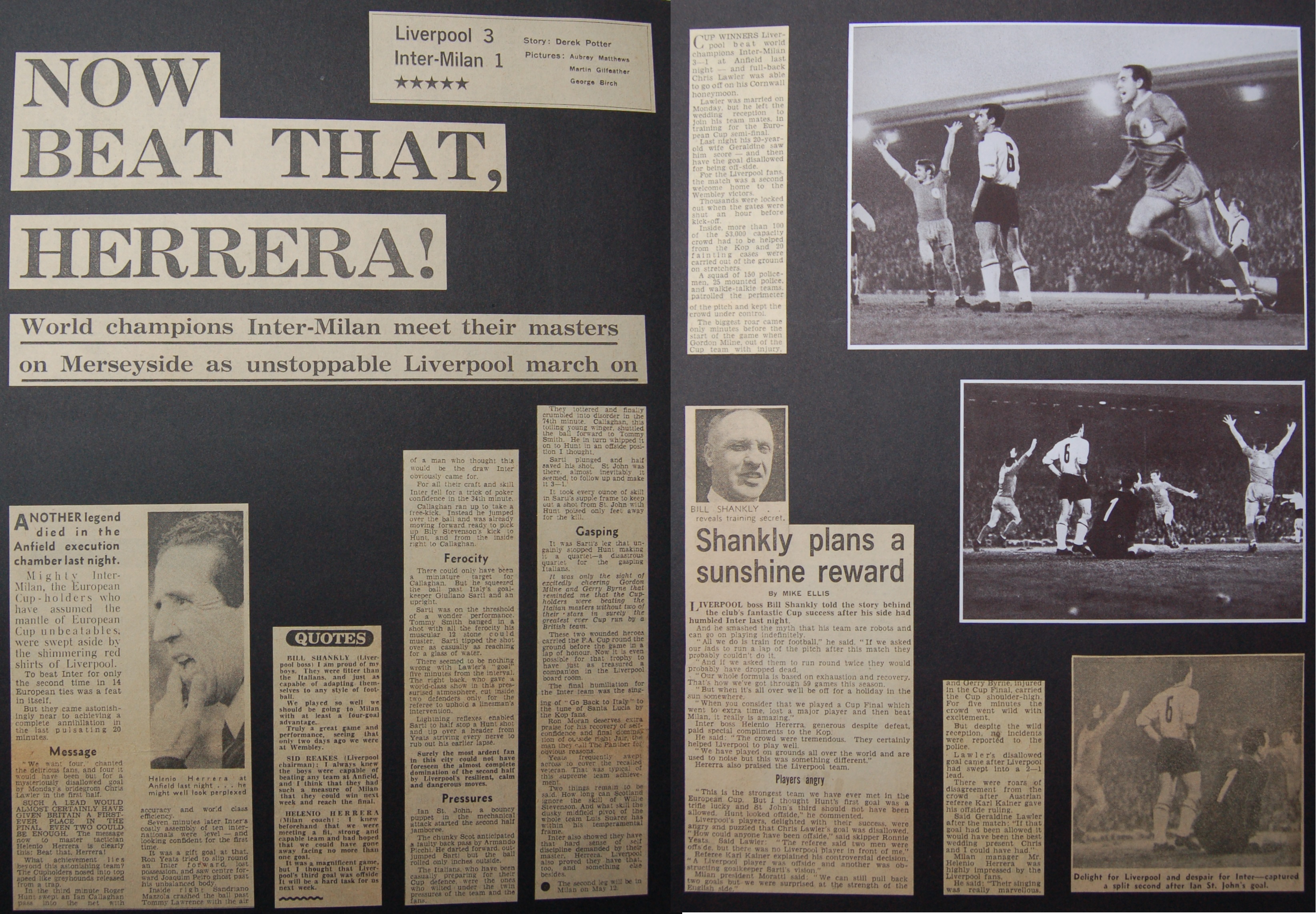 Matchdetails from Liverpool - Inter Milan played on Tuesday 4 May 1965 ...