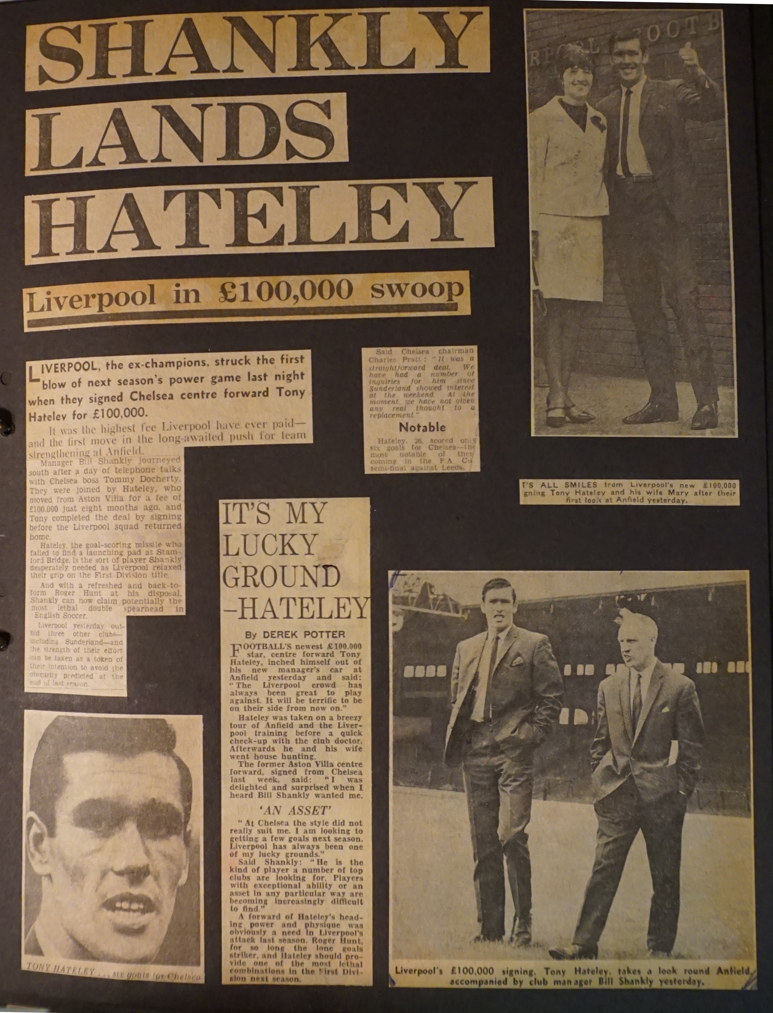 Liverpool career stats for Tony Hateley - LFChistory - Stats galore for ...