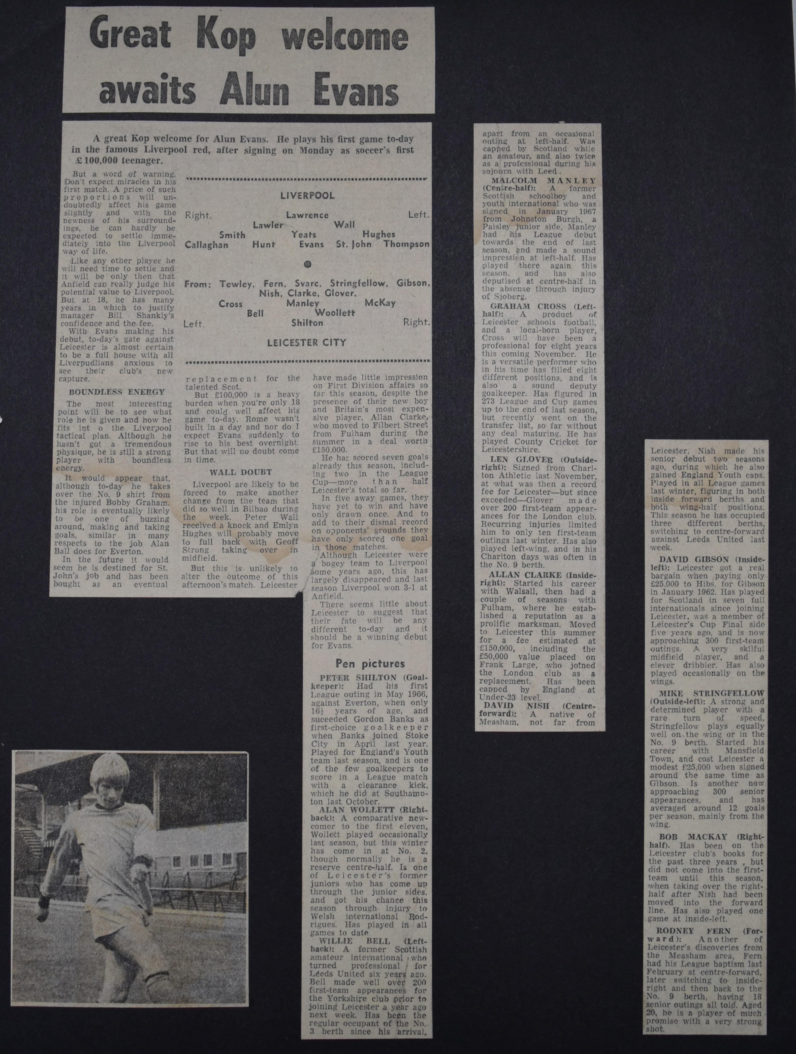 Liverpool career stats for Alun Evans - LFChistory - Stats galore for ...