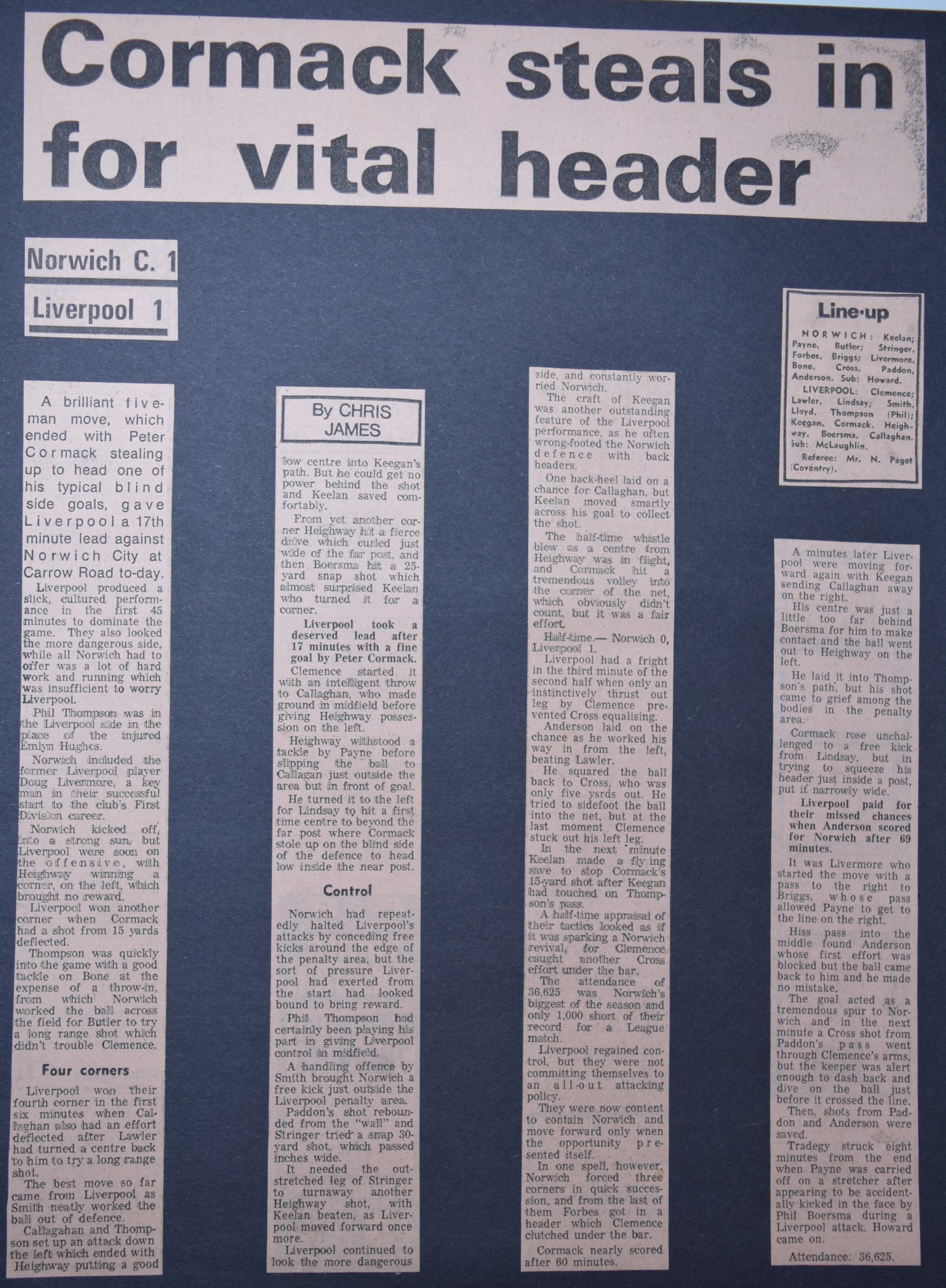 Liverpool career stats for Peter Cormack - LFChistory - Stats galore ...