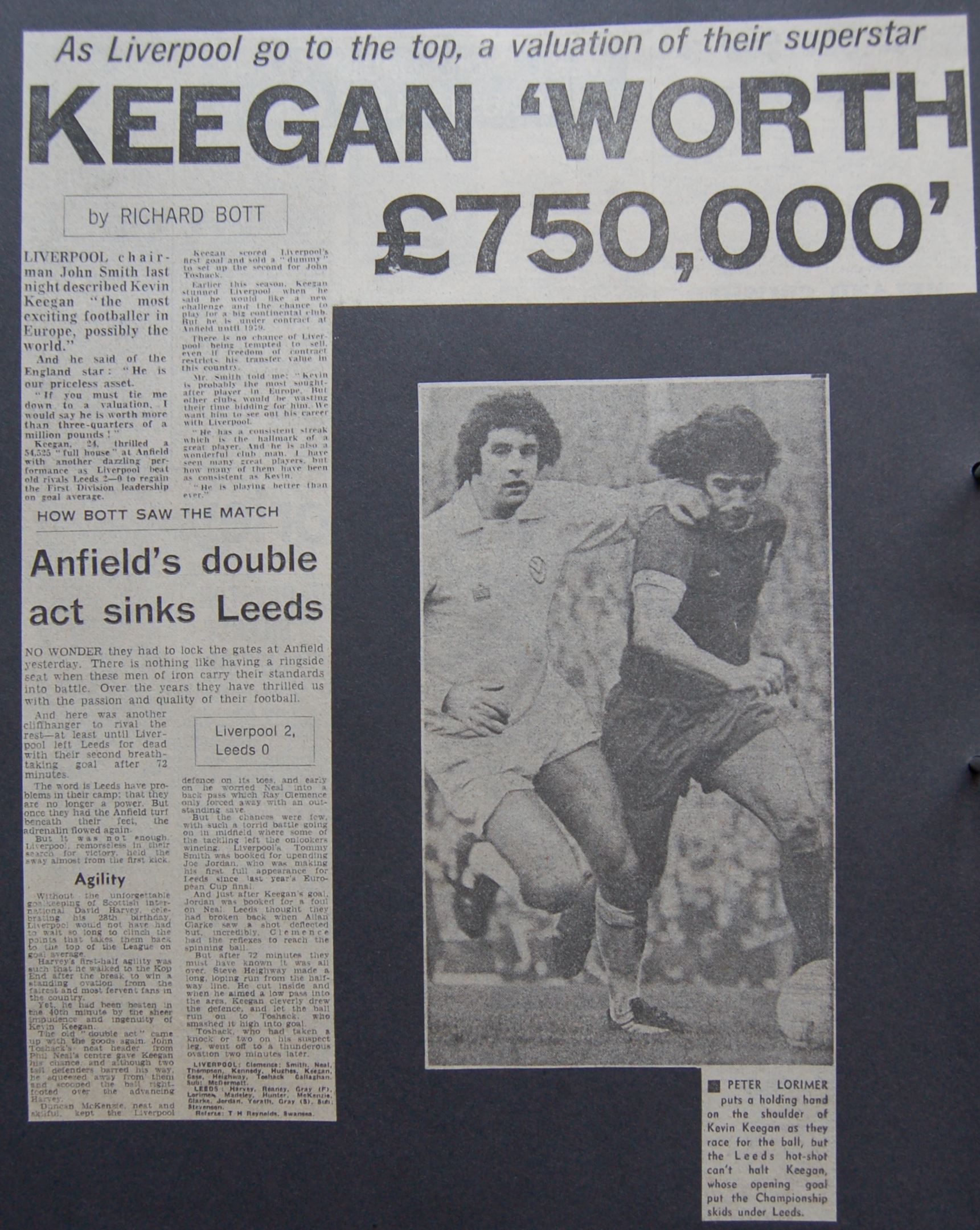 Liverpool career stats for Kevin Keegan - LFChistory - Stats galore for ...