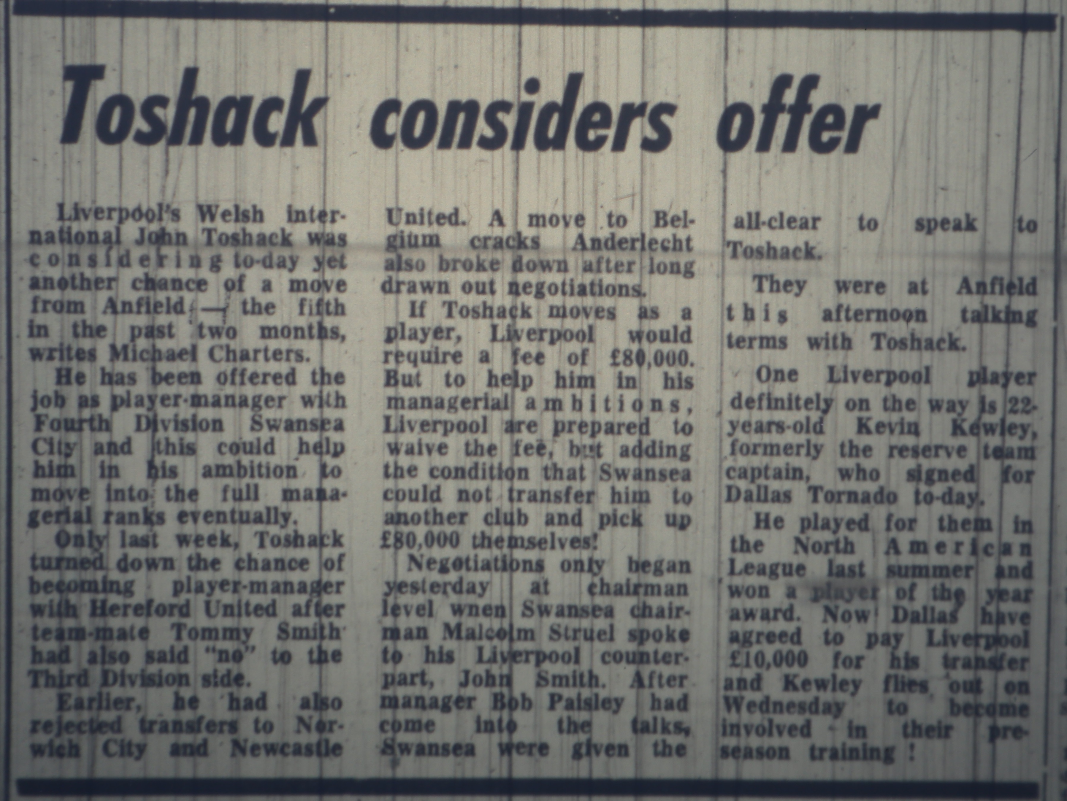 Liverpool career stats for John Toshack - LFChistory - Stats galore for ...