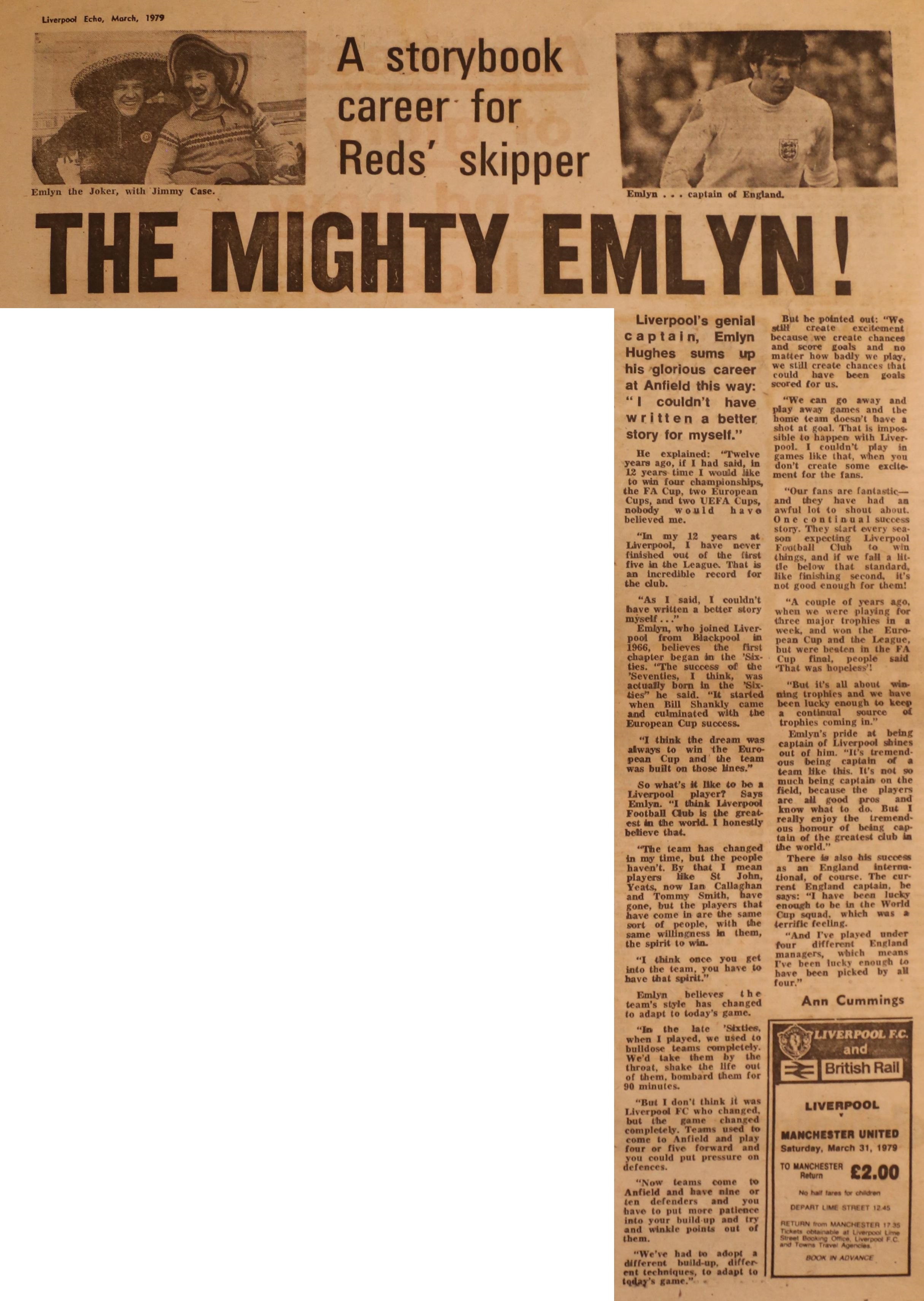 Liverpool career stats for Emlyn Hughes - LFChistory - Stats galore for ...