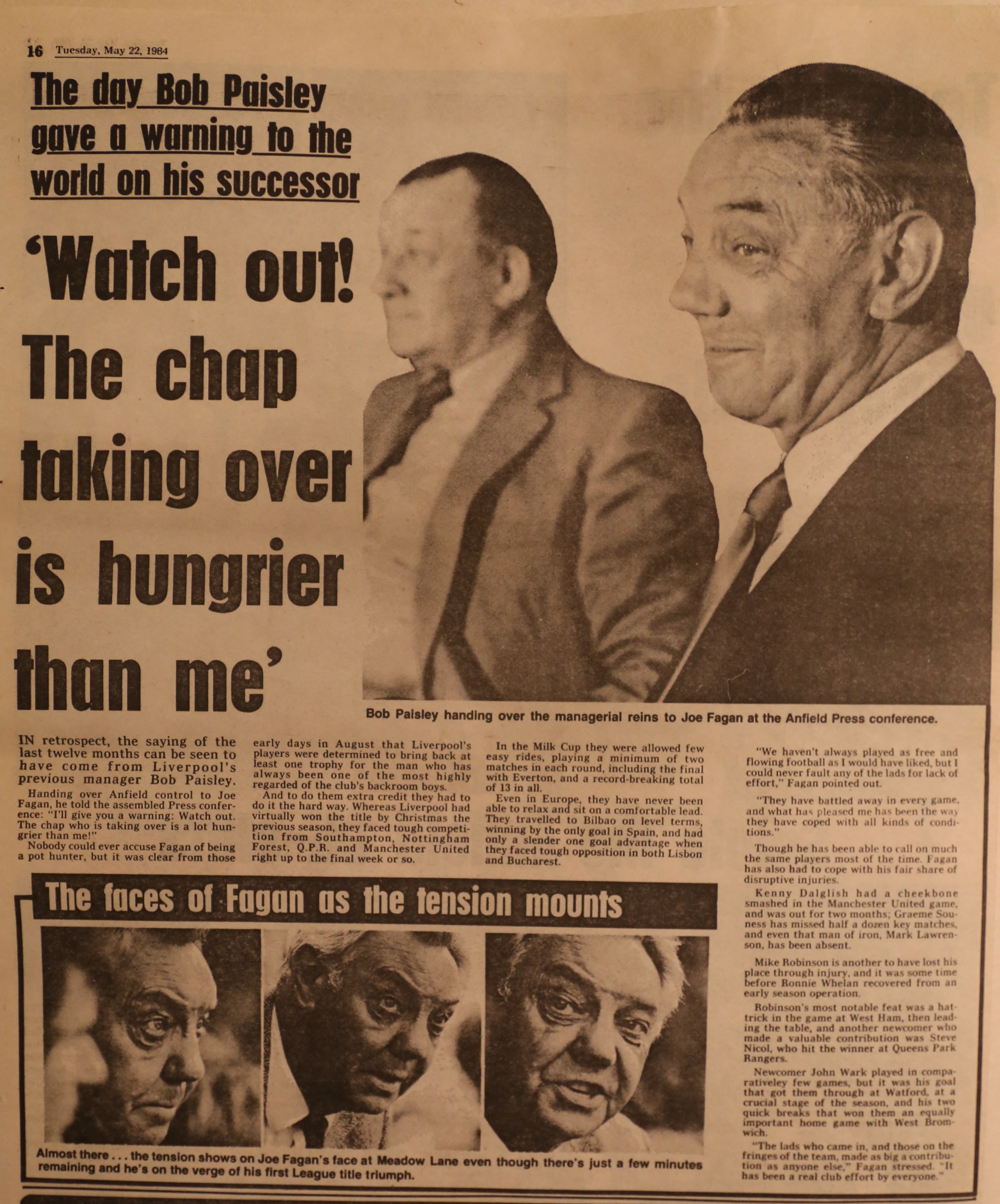 Joe Fagan - LFChistory - Stats galore for Liverpool FC!