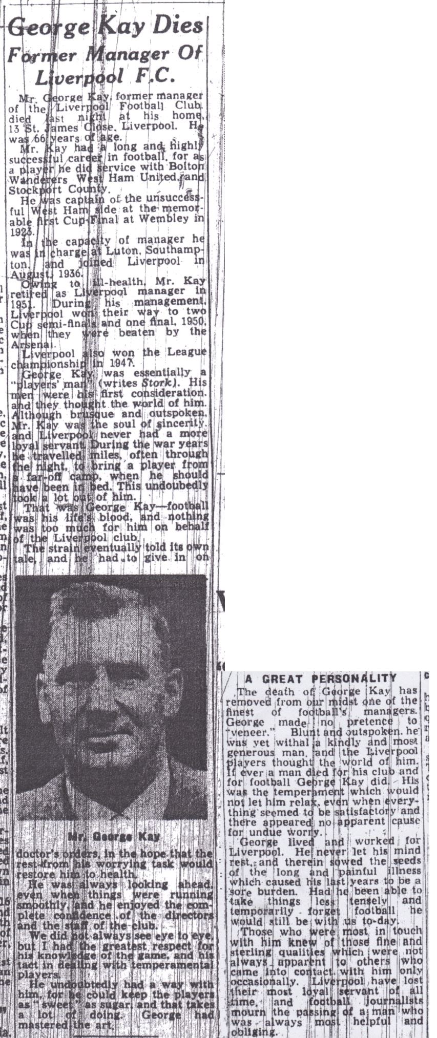 George Kay - LFChistory - Stats galore for Liverpool FC!