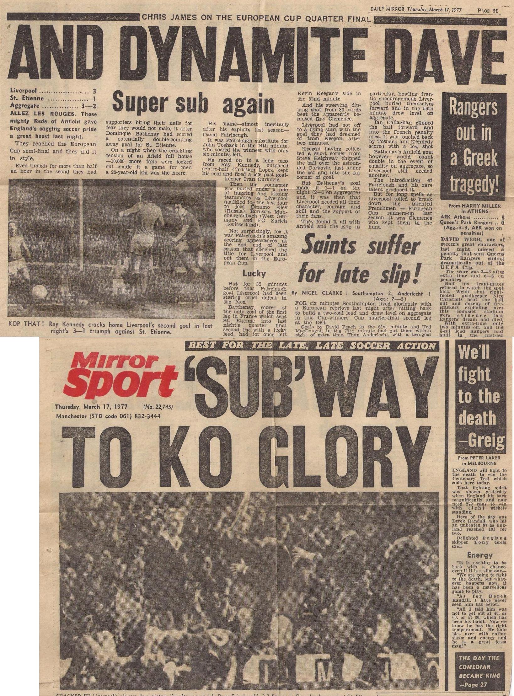 Liverpool career stats for David Fairclough - LFChistory - Stats galore ...