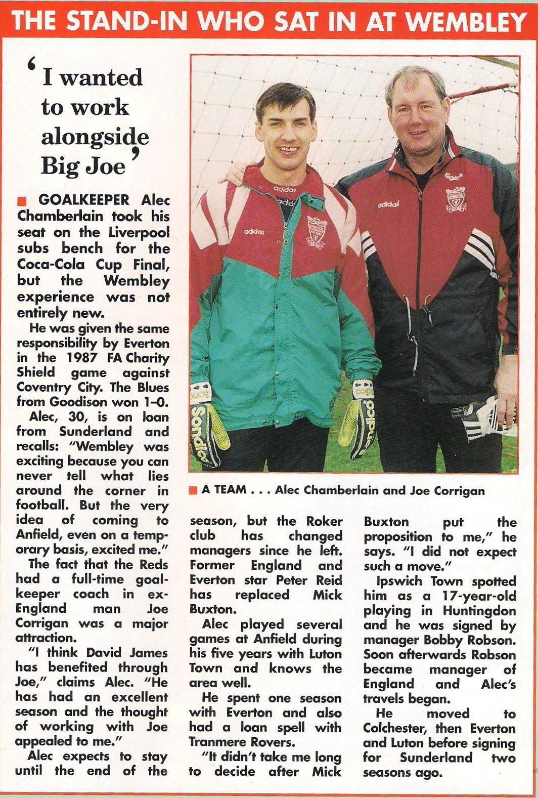 Liverpool career stats for Alec Chamberlain - LFChistory - Stats galore ...