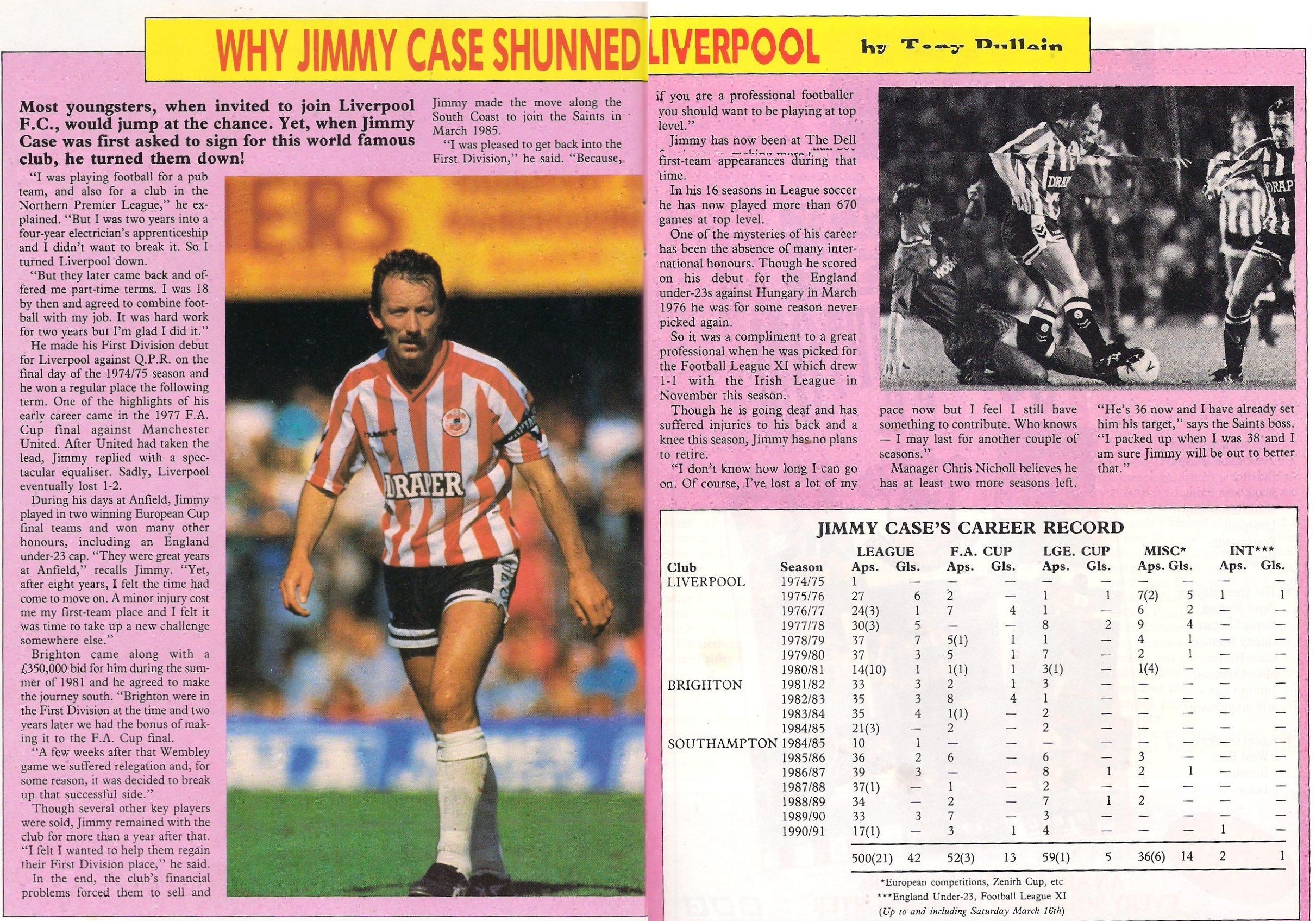 Liverpool career stats for Jimmy Case - LFChistory - Stats galore for ...