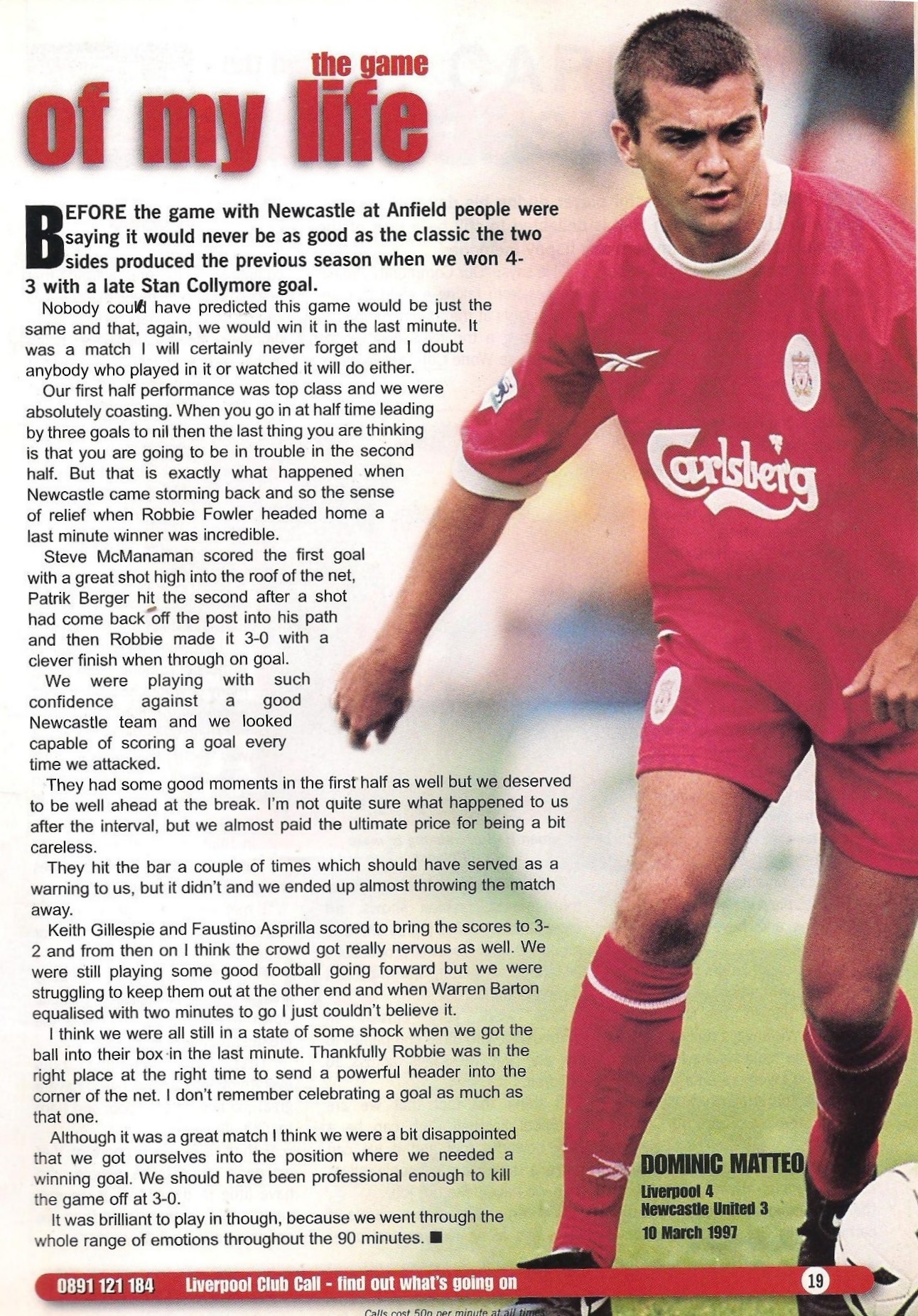 Liverpool career stats for Dominic Matteo - LFChistory - Stats galore ...