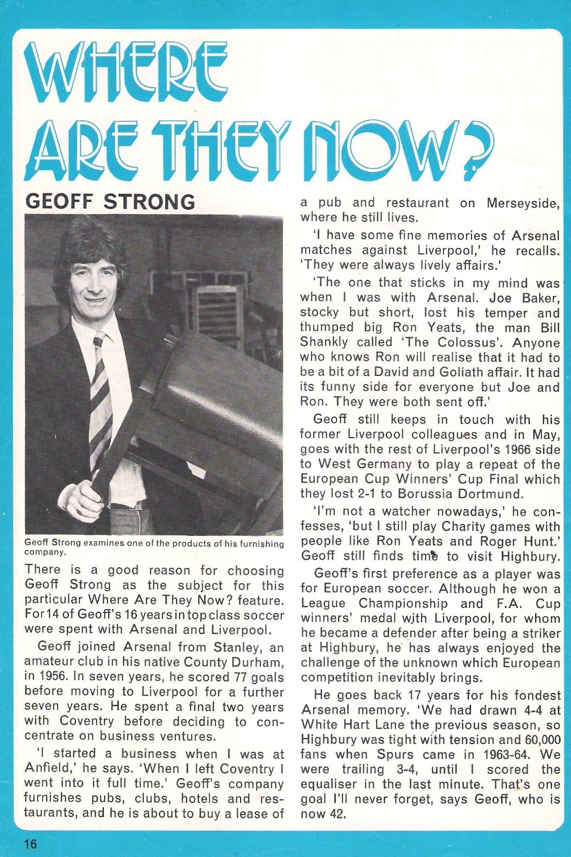 Liverpool career stats for Geoff Strong - LFChistory - Stats galore for ...