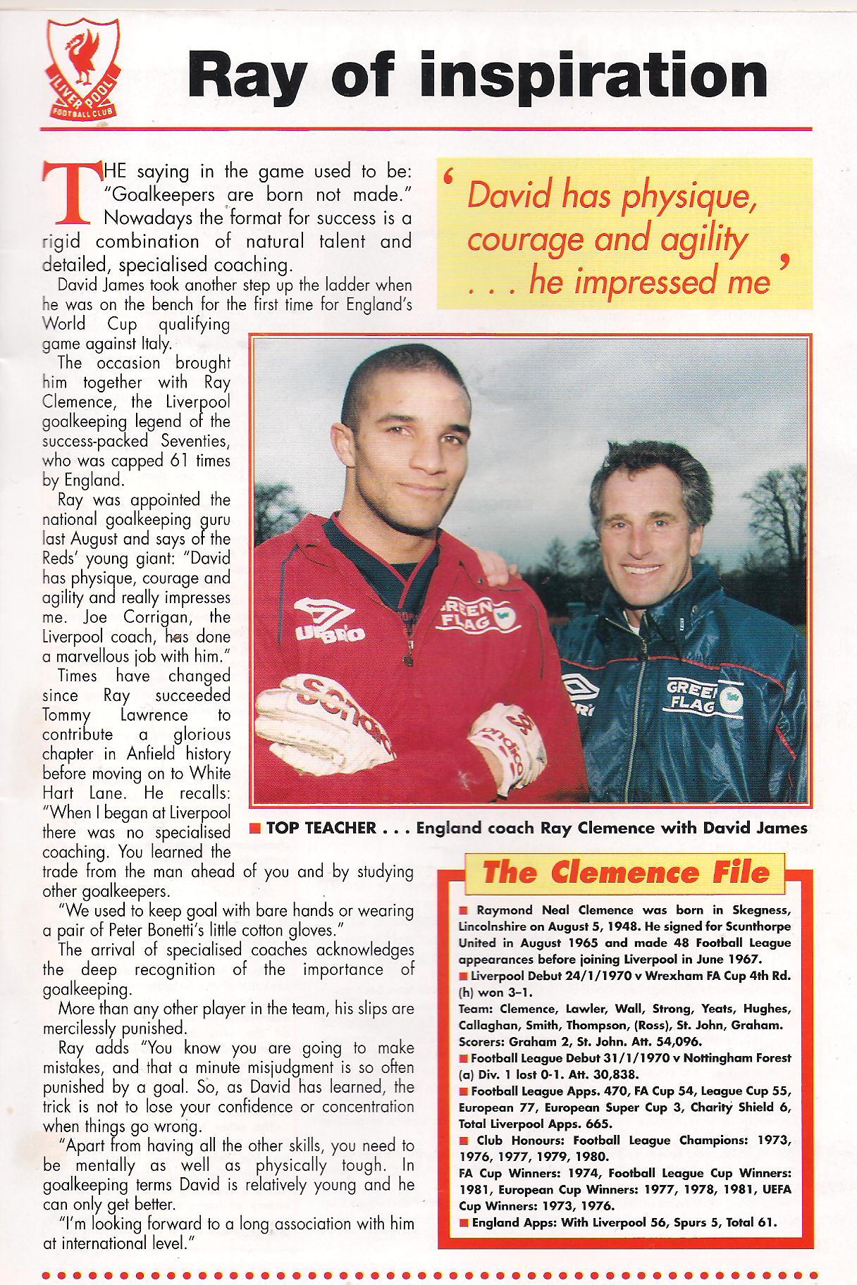 Liverpool career stats for Ray Clemence - LFChistory - Stats galore for ...