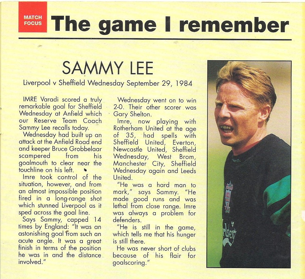 Liverpool career stats for Sammy Lee - LFChistory - Stats galore for ...