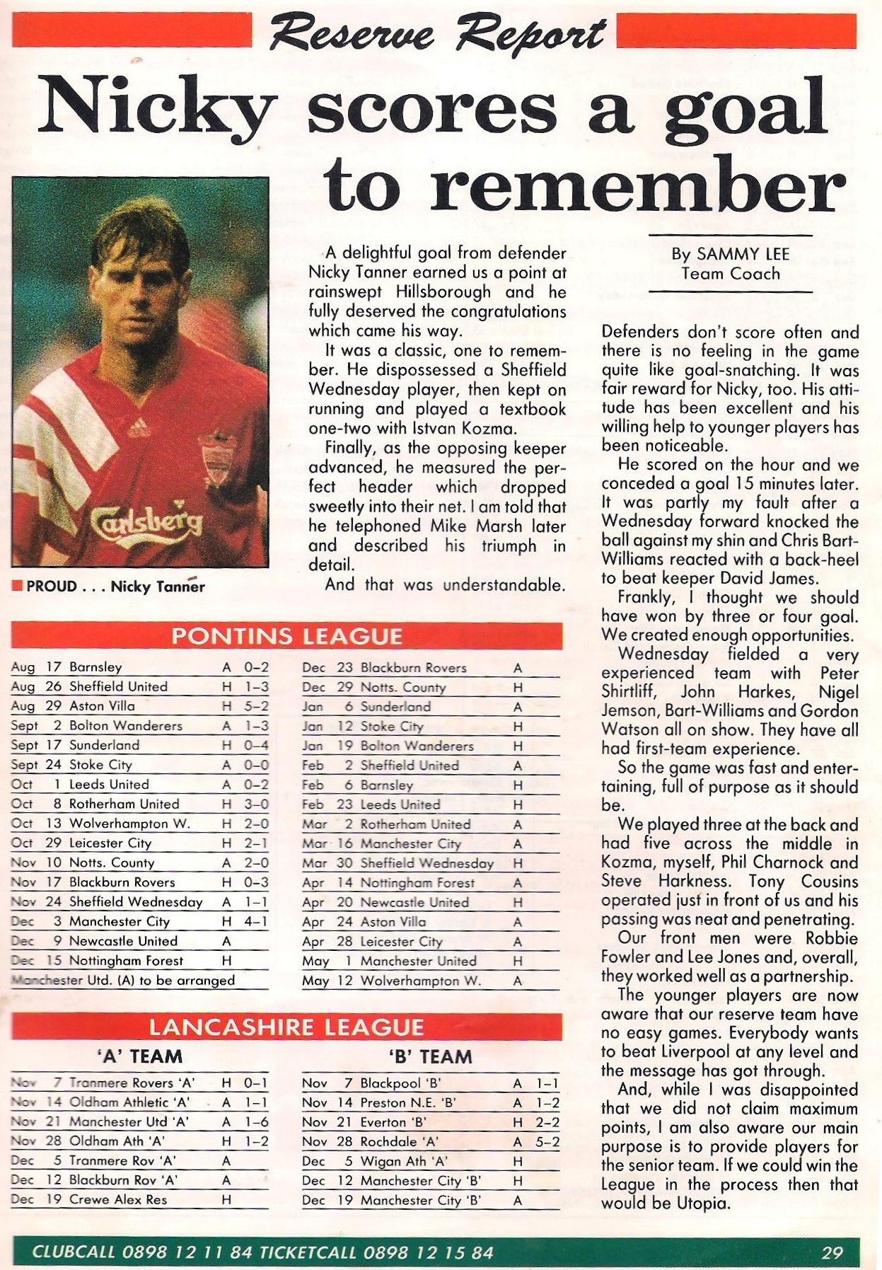 Liverpool career stats for Nick Tanner - LFChistory - Stats galore for ...