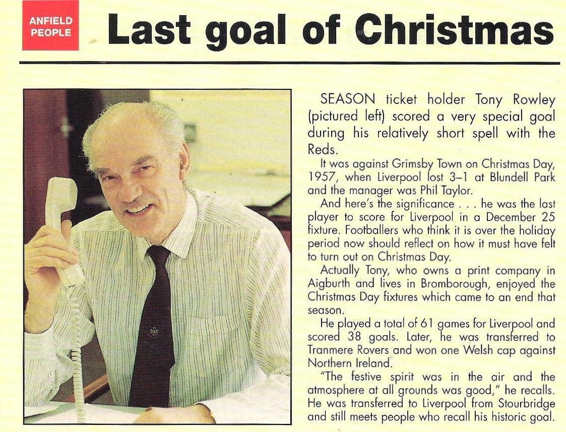 Liverpool career stats for Tony Rowley - LFChistory - Stats galore for ...