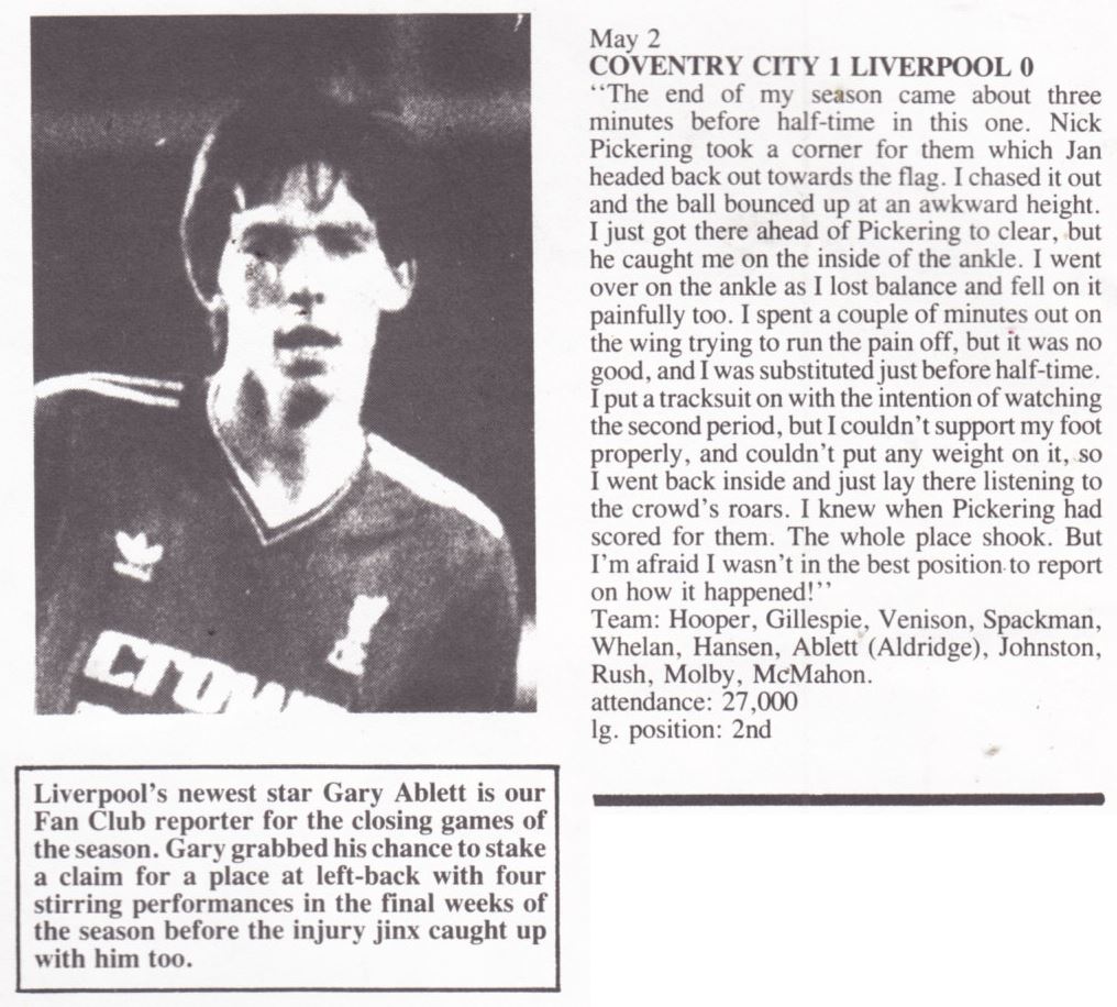 Liverpool career stats for Gary Ablett - LFChistory - Stats galore for ...