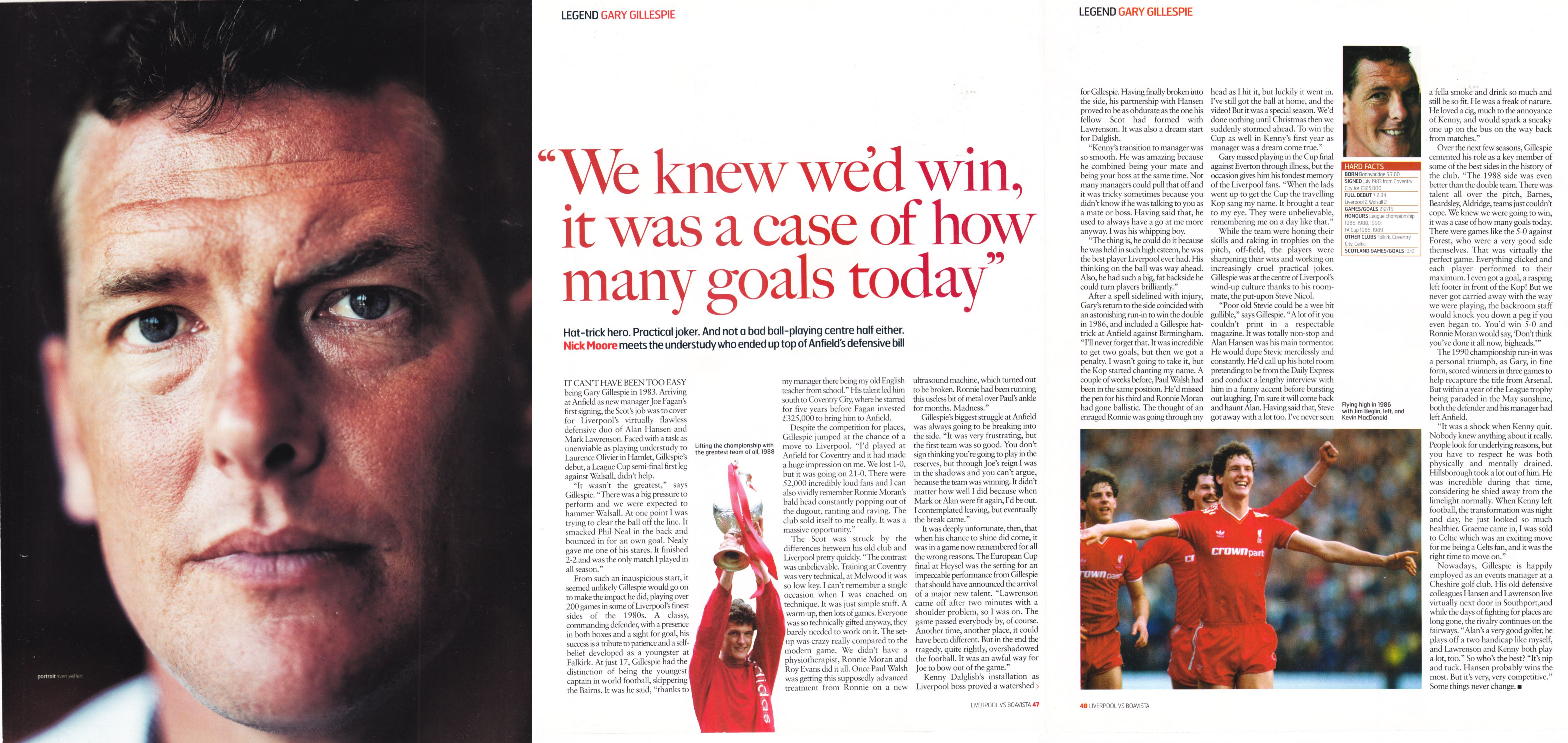 Liverpool career stats for Gary Gillespie - LFChistory - Stats galore ...