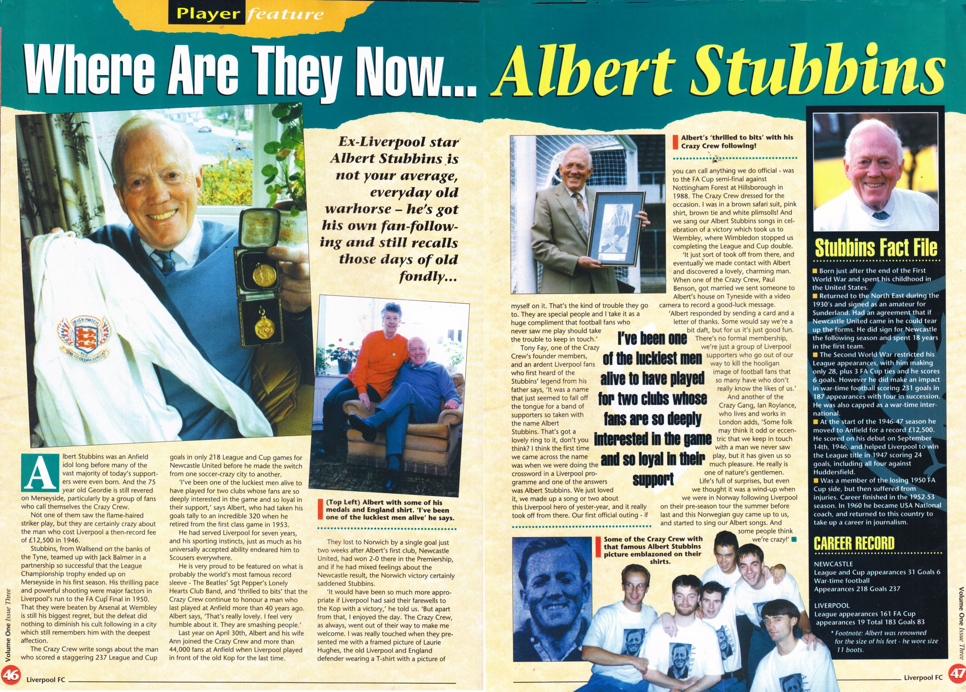 Liverpool career stats for Albert Stubbins - LFChistory - Stats galore ...